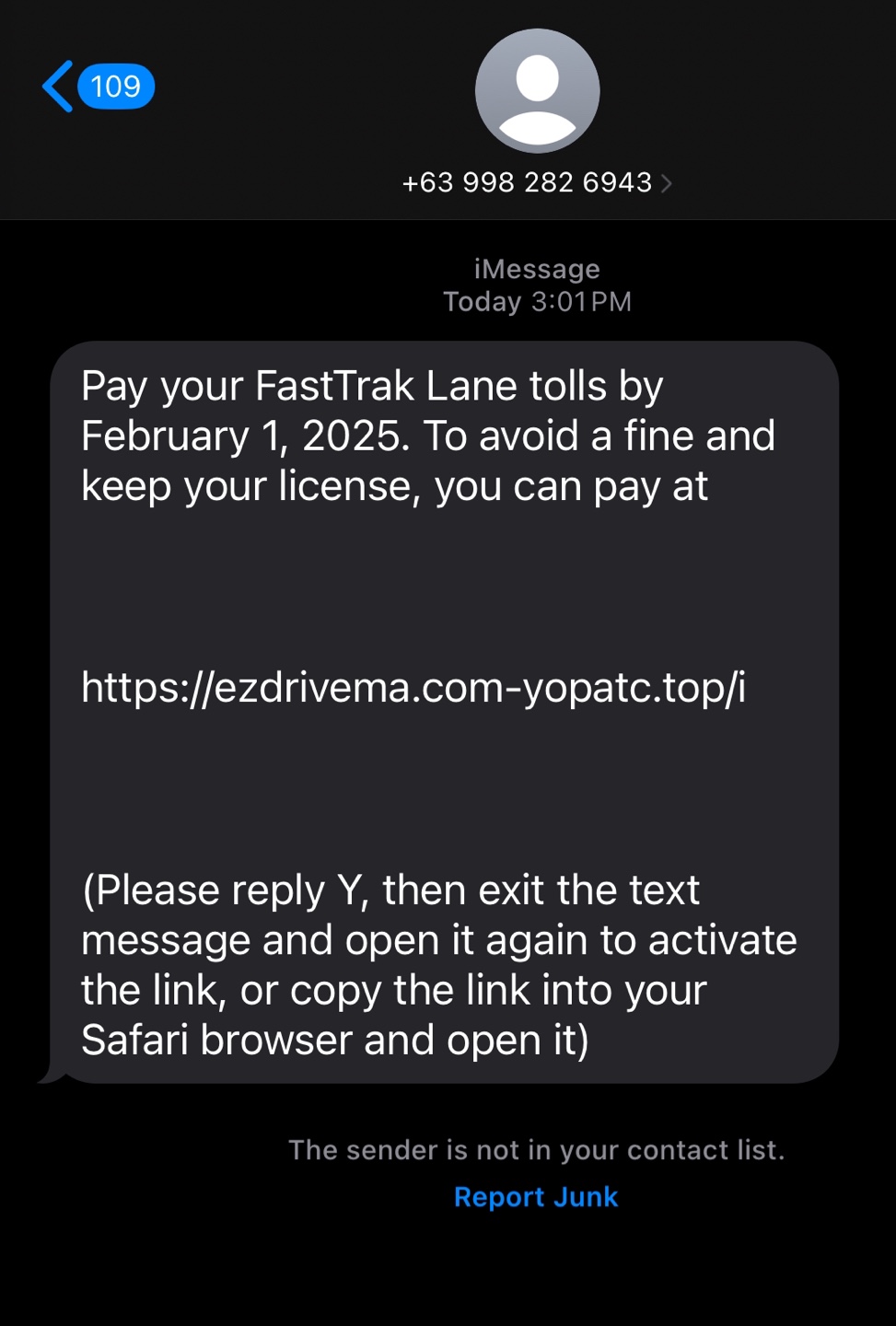 Pay Your FasTrak Lane Tolls Scam—Avoid Text Scams